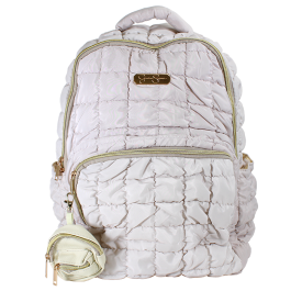 "Jessica Simpson" Nylon Khaki Quilted Backpack with Charm