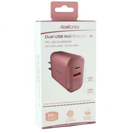 Acellories 20w USB-C +USB-A Wall Charger
