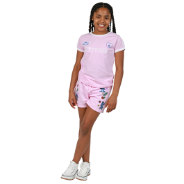 "Freeze" Stitch Blush-Colored Embroidered Soccer Tee