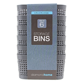 "Diamond" 6-Piece Storage Bin Set